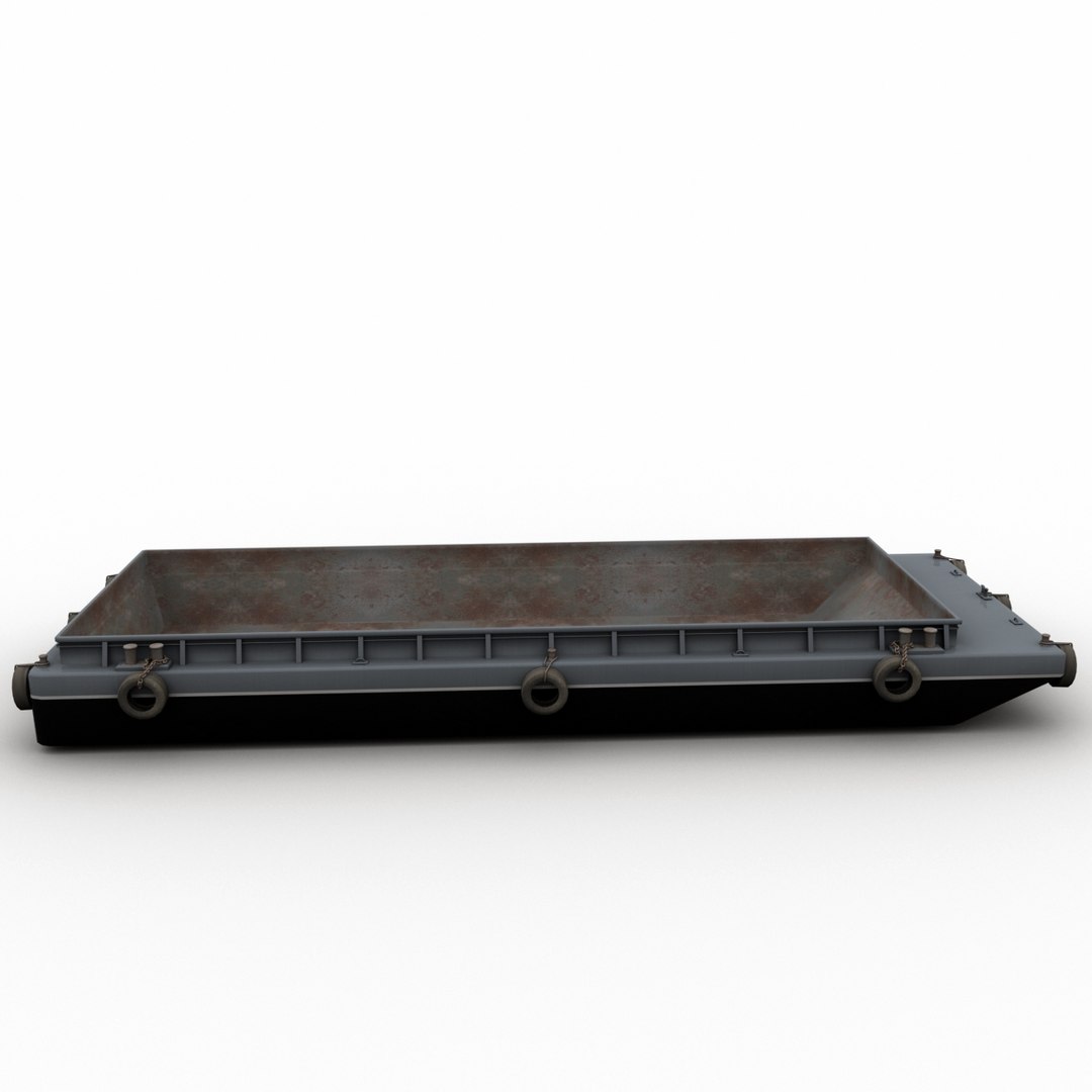 3d Model Of Bulk Cargo Barge