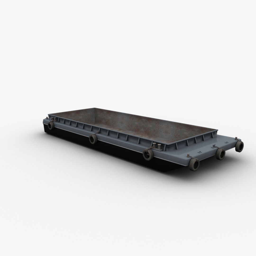 3d Model Of Bulk Cargo Barge