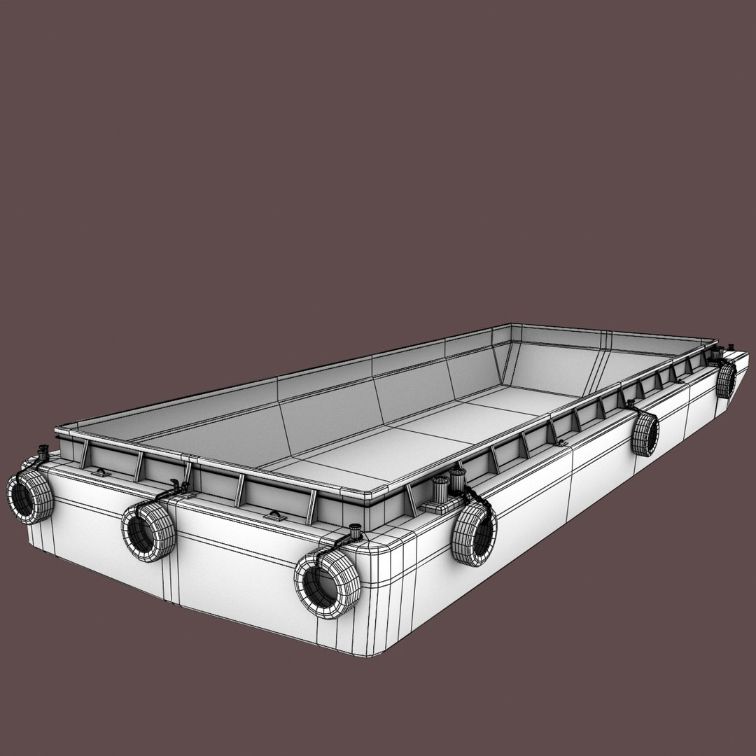 3d Model Of Bulk Cargo Barge
