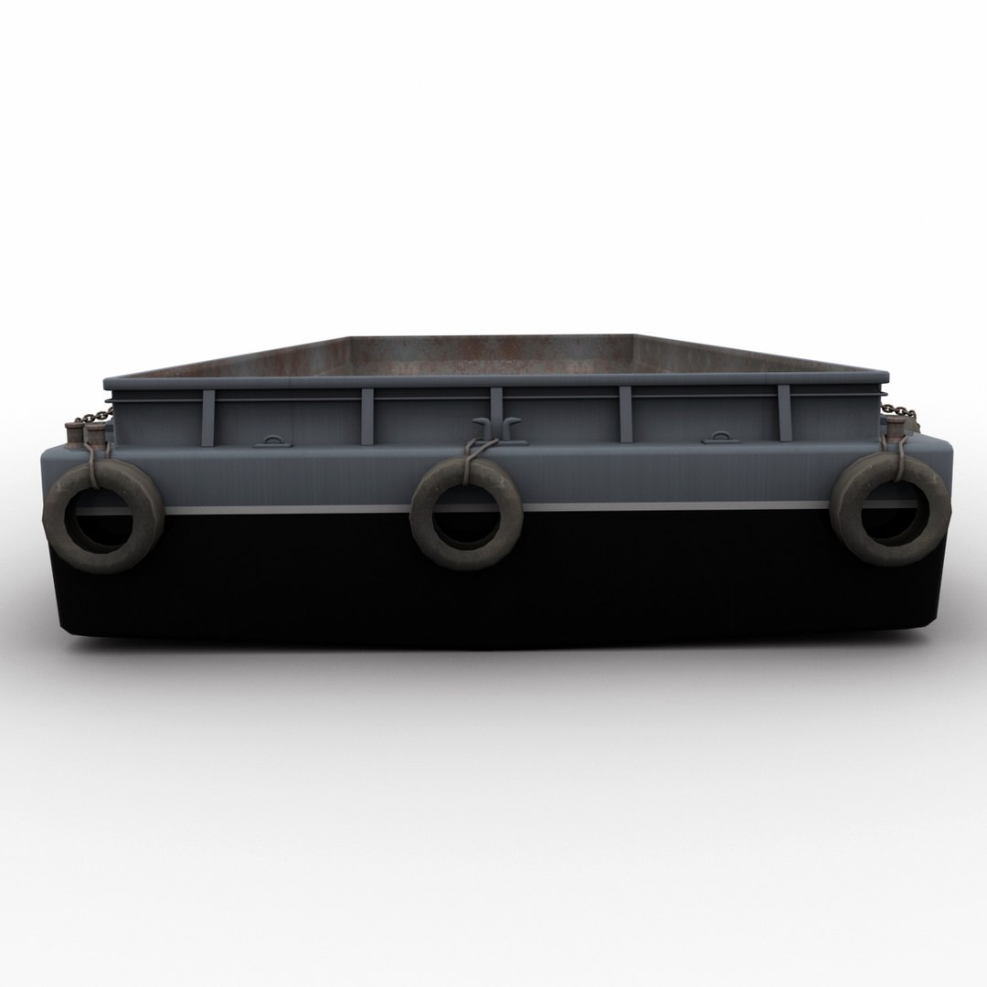 3d Model Of Bulk Cargo Barge