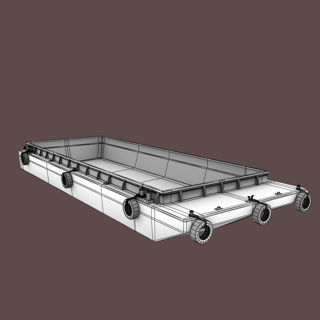 3d Model Of Bulk Cargo Barge