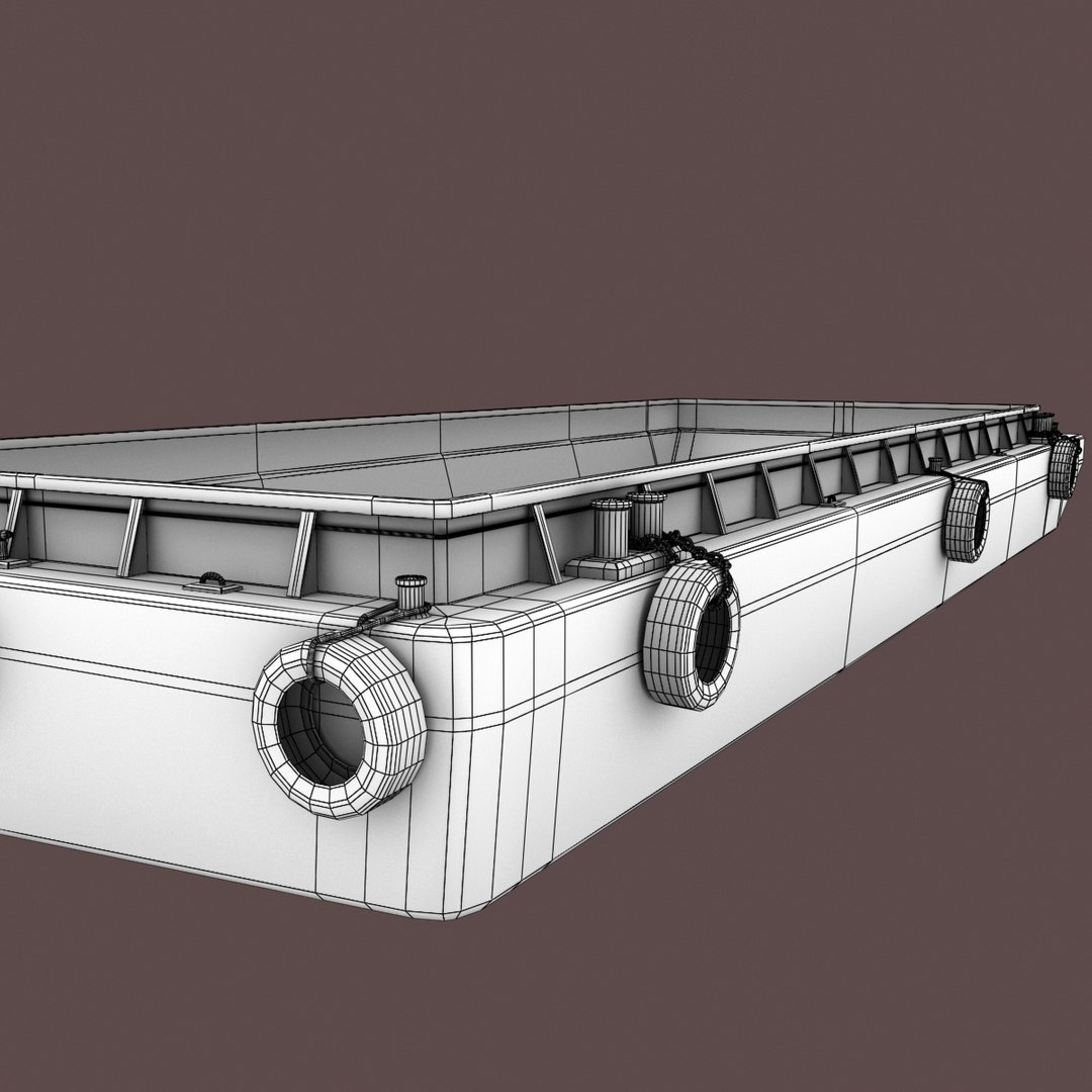 3d Model Of Bulk Cargo Barge