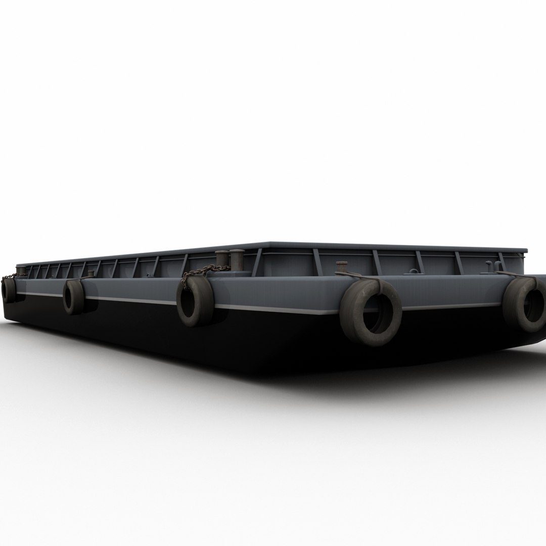 3d Model Of Bulk Cargo Barge