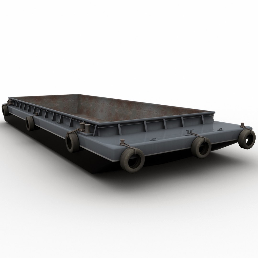 3d Model Of Bulk Cargo Barge