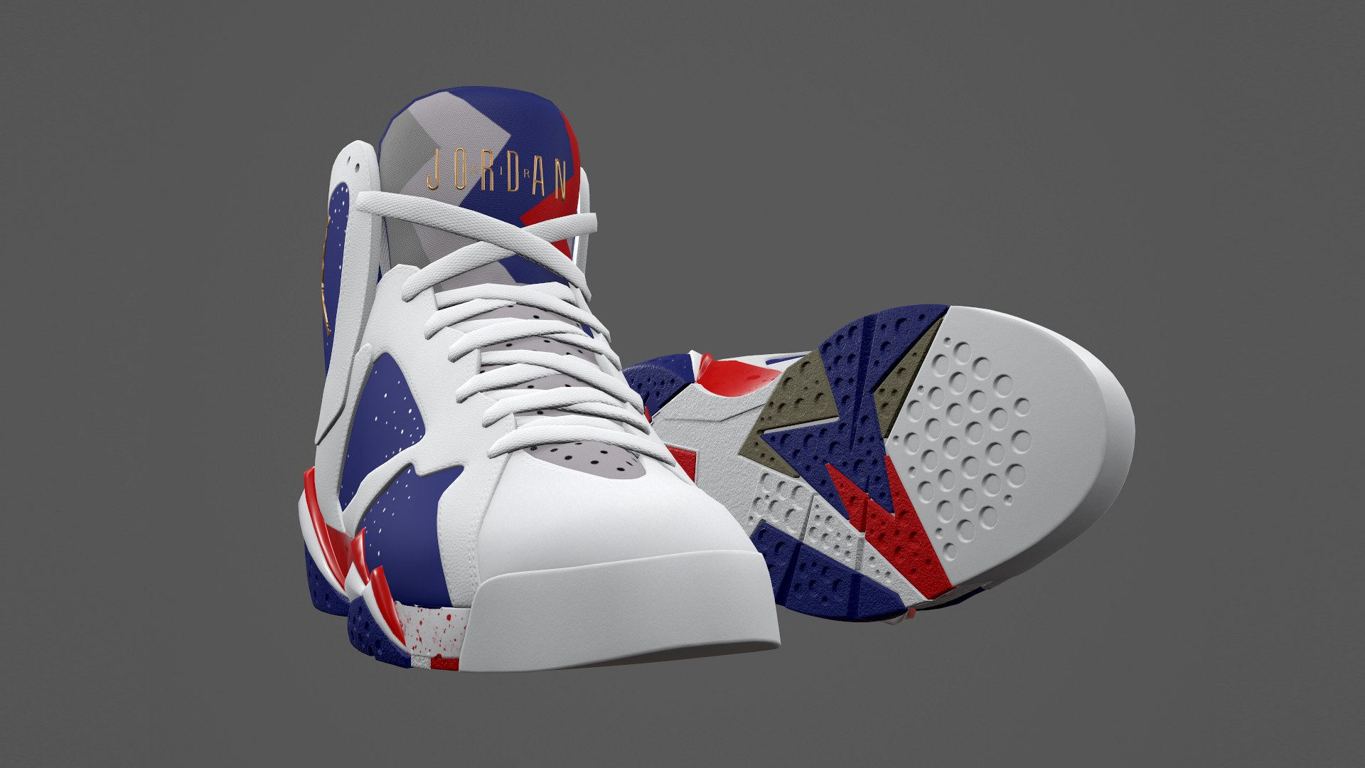 3D Air Jordan 7-retro sneakers-PBR model-3 model - TurboSquid 2059007
