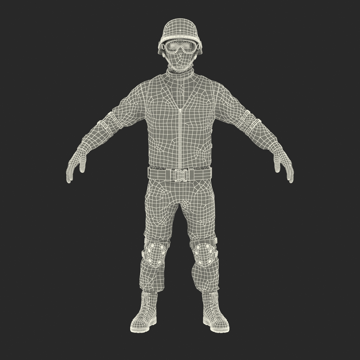 3d model swat man mediterranean rigged