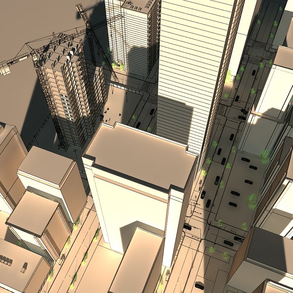 city building blocks 3d model
