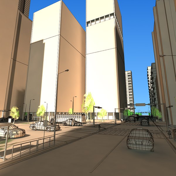 city building blocks 3d model
