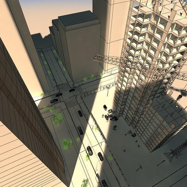 city building blocks 3d model