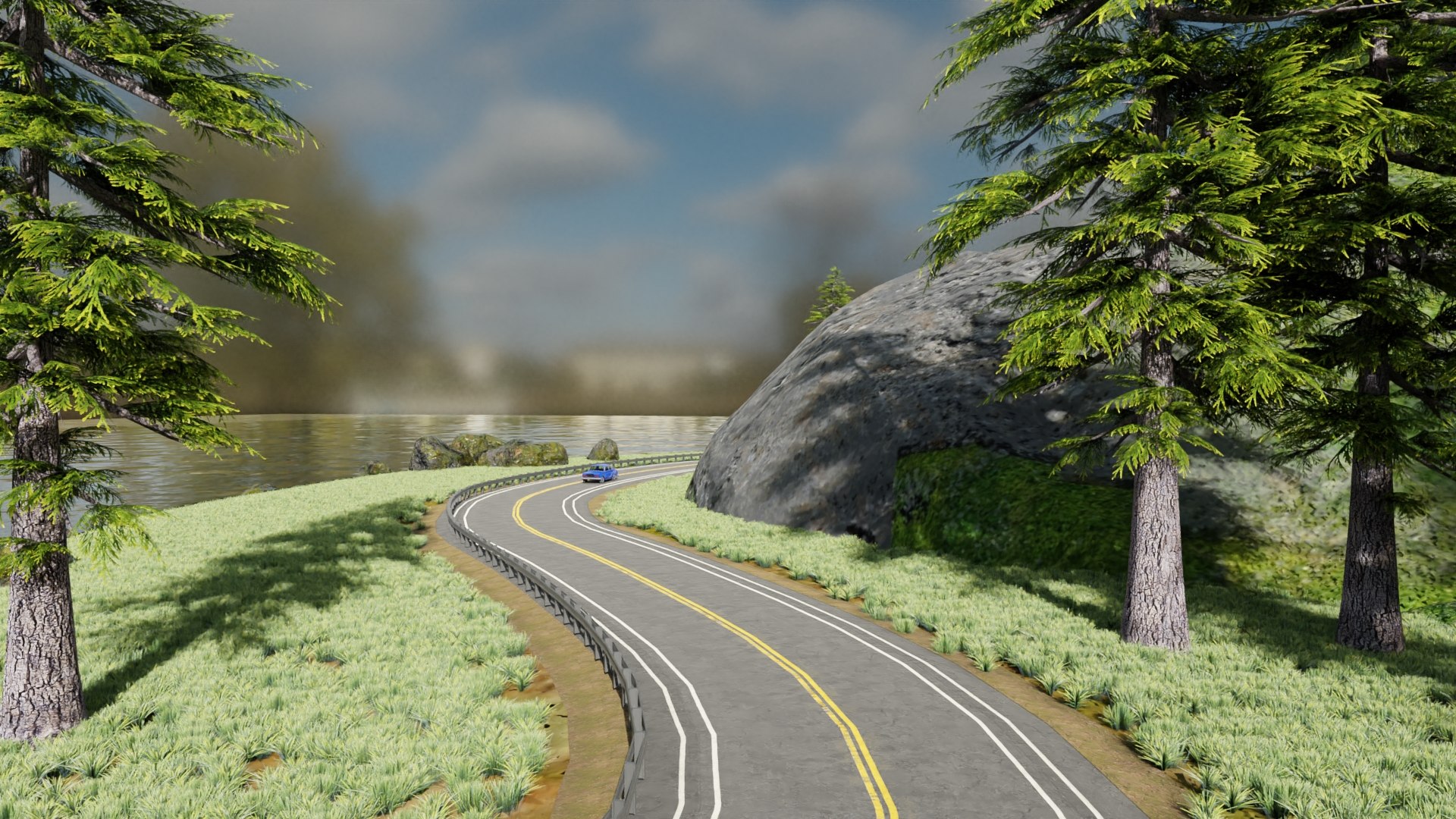 Highway Scene 3D - TurboSquid 1711479