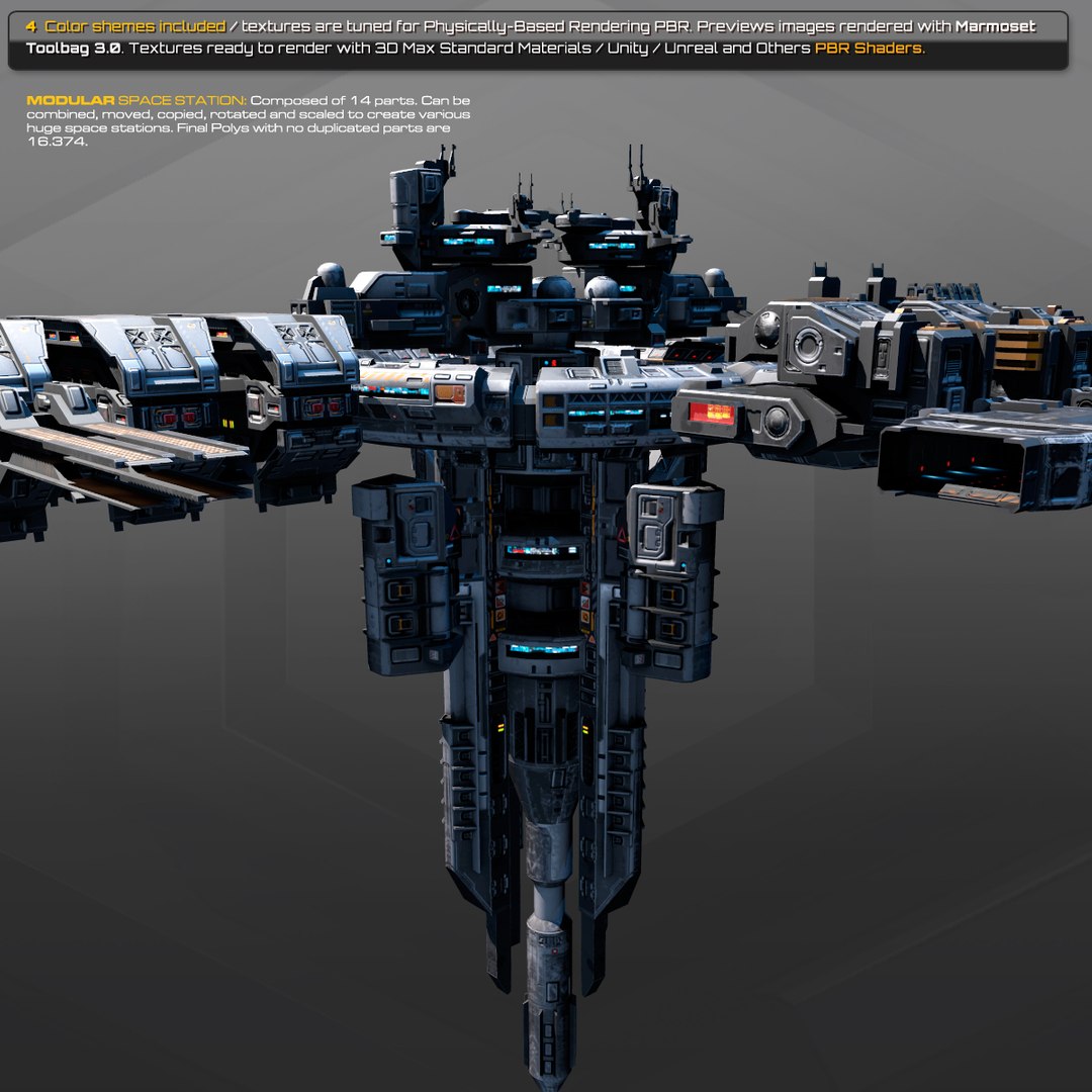 Modular Space Station 3D - TurboSquid 1284339
