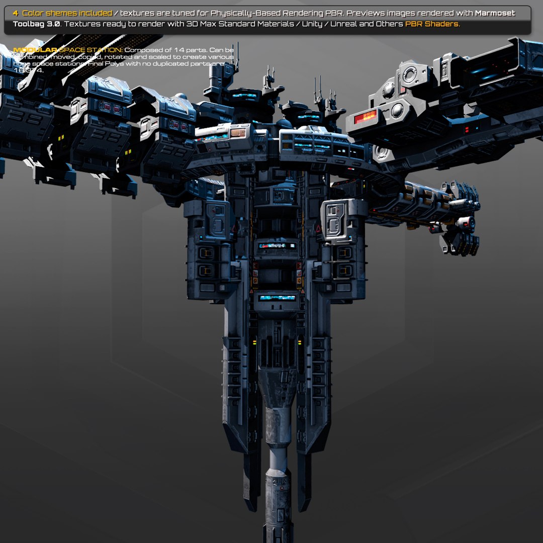 Modular Space Station 3D - TurboSquid 1284339