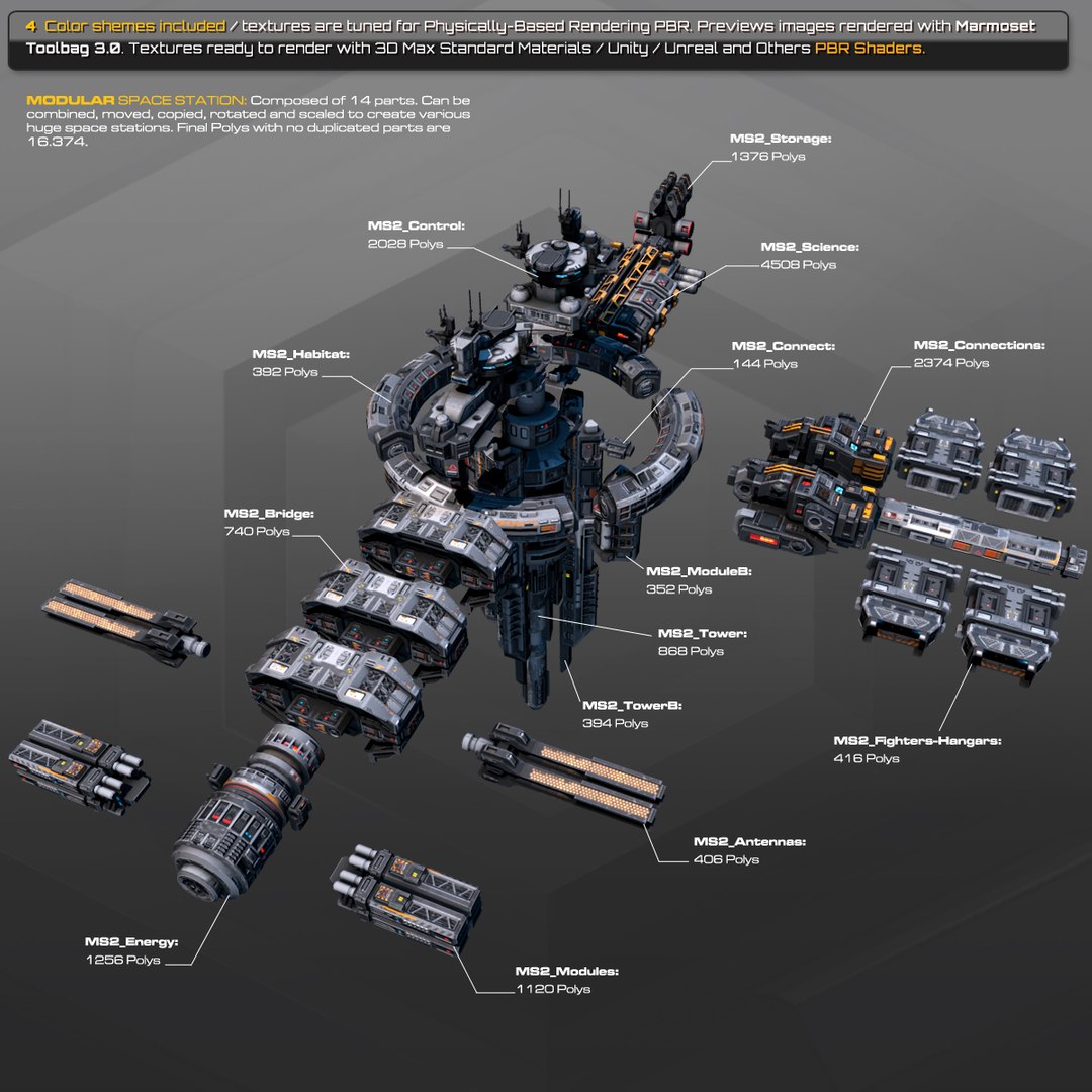 Modular Space Station 3D - TurboSquid 1284339