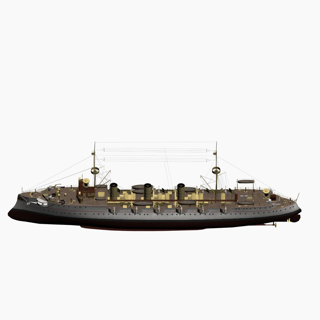 Protected Cruiser Kaiserin Augusta 3d Max