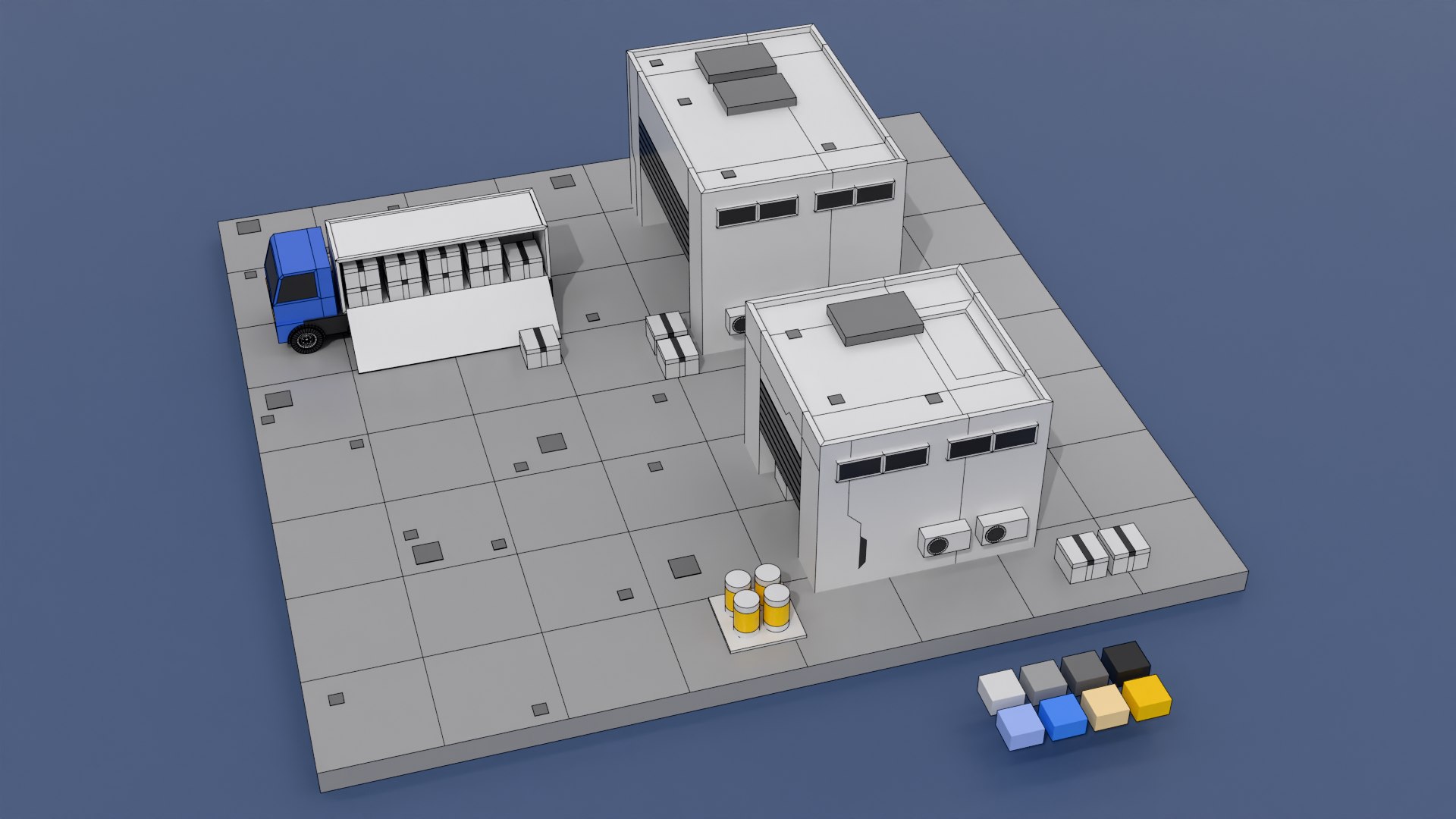 3D Trucks And Loading And Unloading Workshops - TurboSquid 2403419