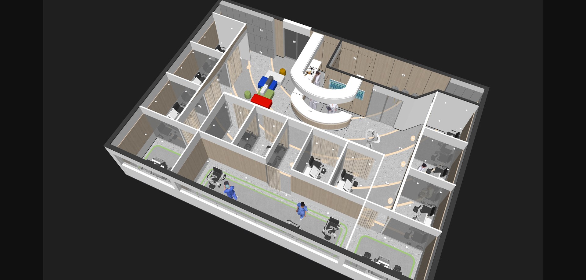 3D Outpatient Hall Of Modern Hospital - TurboSquid 2016097