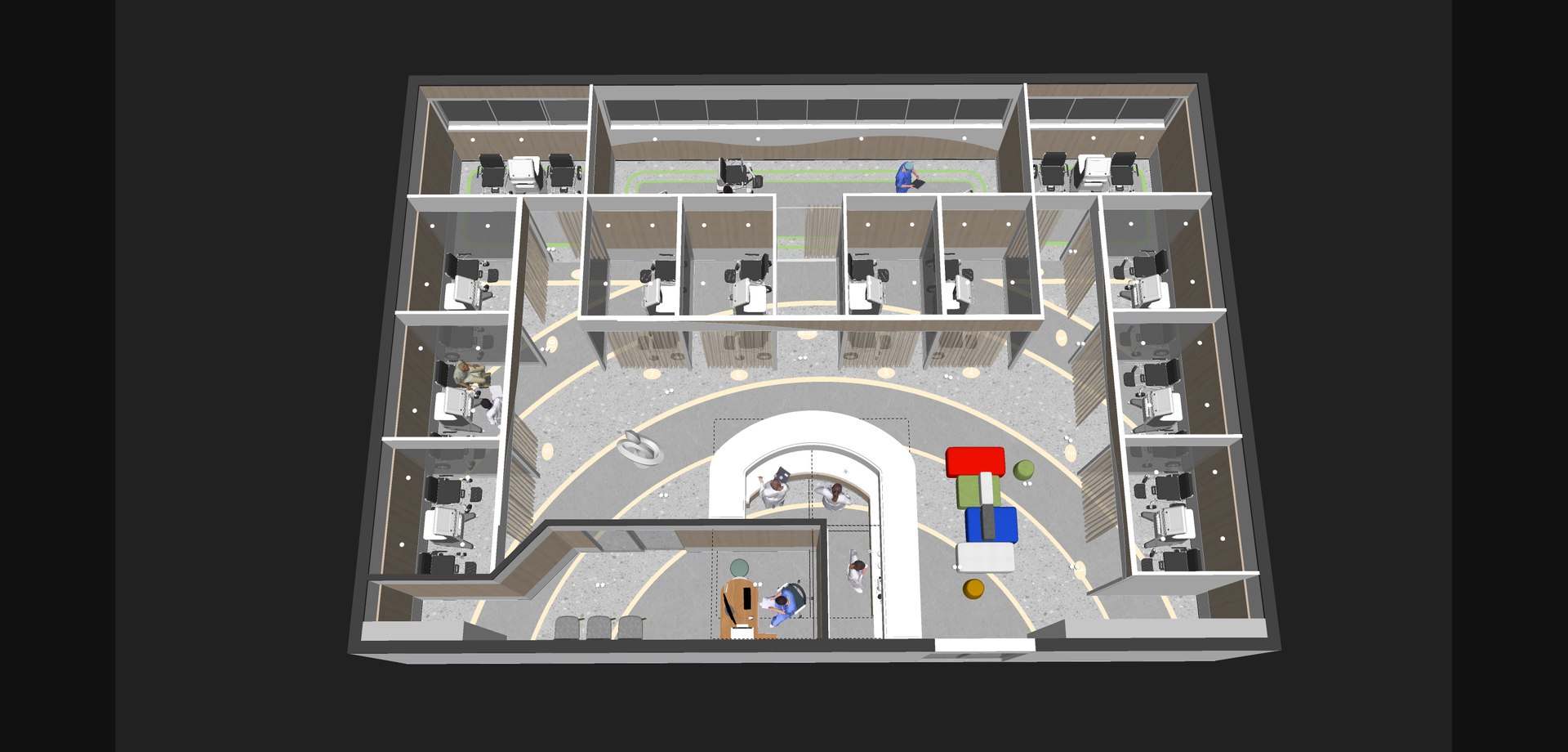 3D Outpatient Hall Of Modern Hospital - TurboSquid 2016097