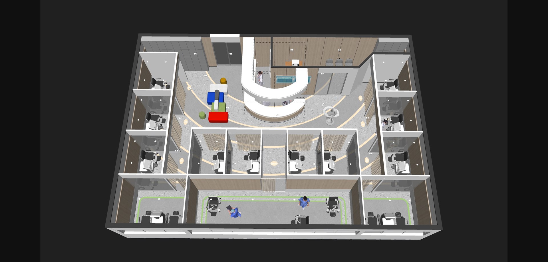 3D Outpatient Hall Of Modern Hospital - TurboSquid 2016097