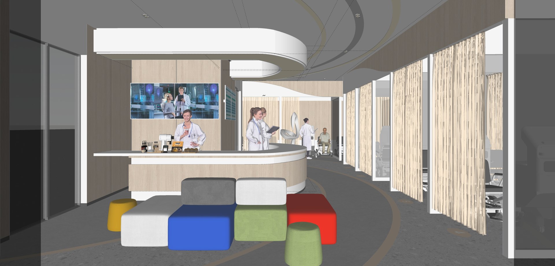 3D Outpatient Hall Of Modern Hospital - TurboSquid 2016097