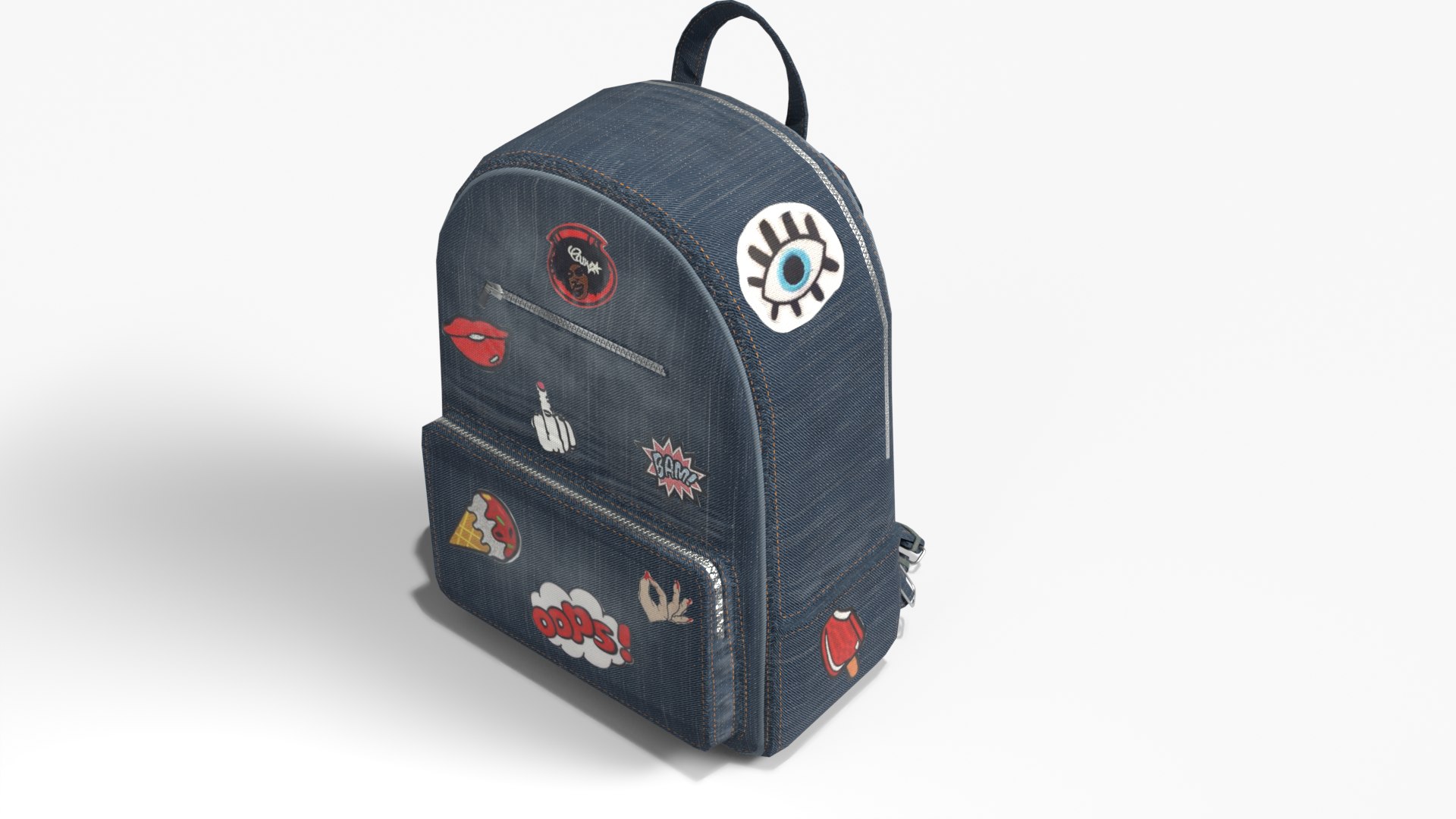 3D Denim Backpack Model - TurboSquid 2164287