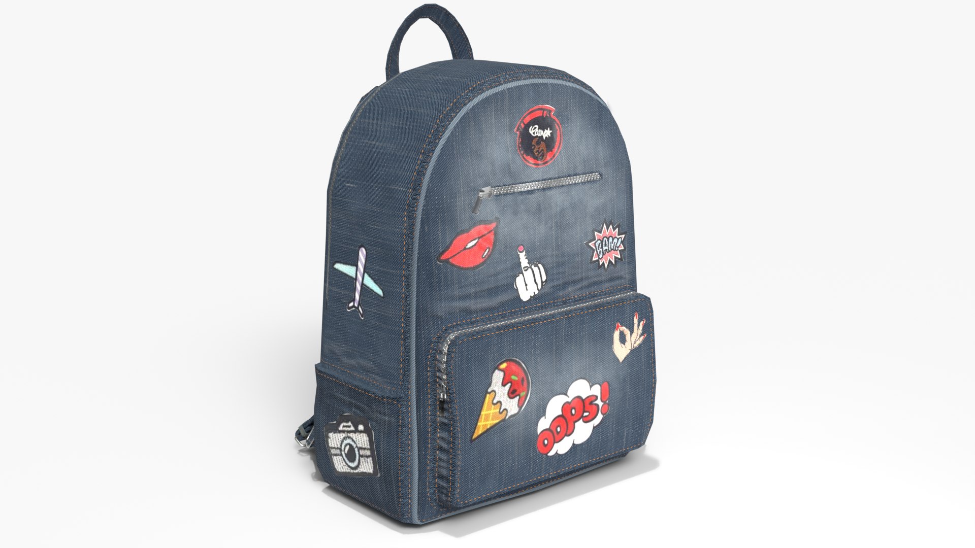 3D Denim Backpack Model - TurboSquid 2164287