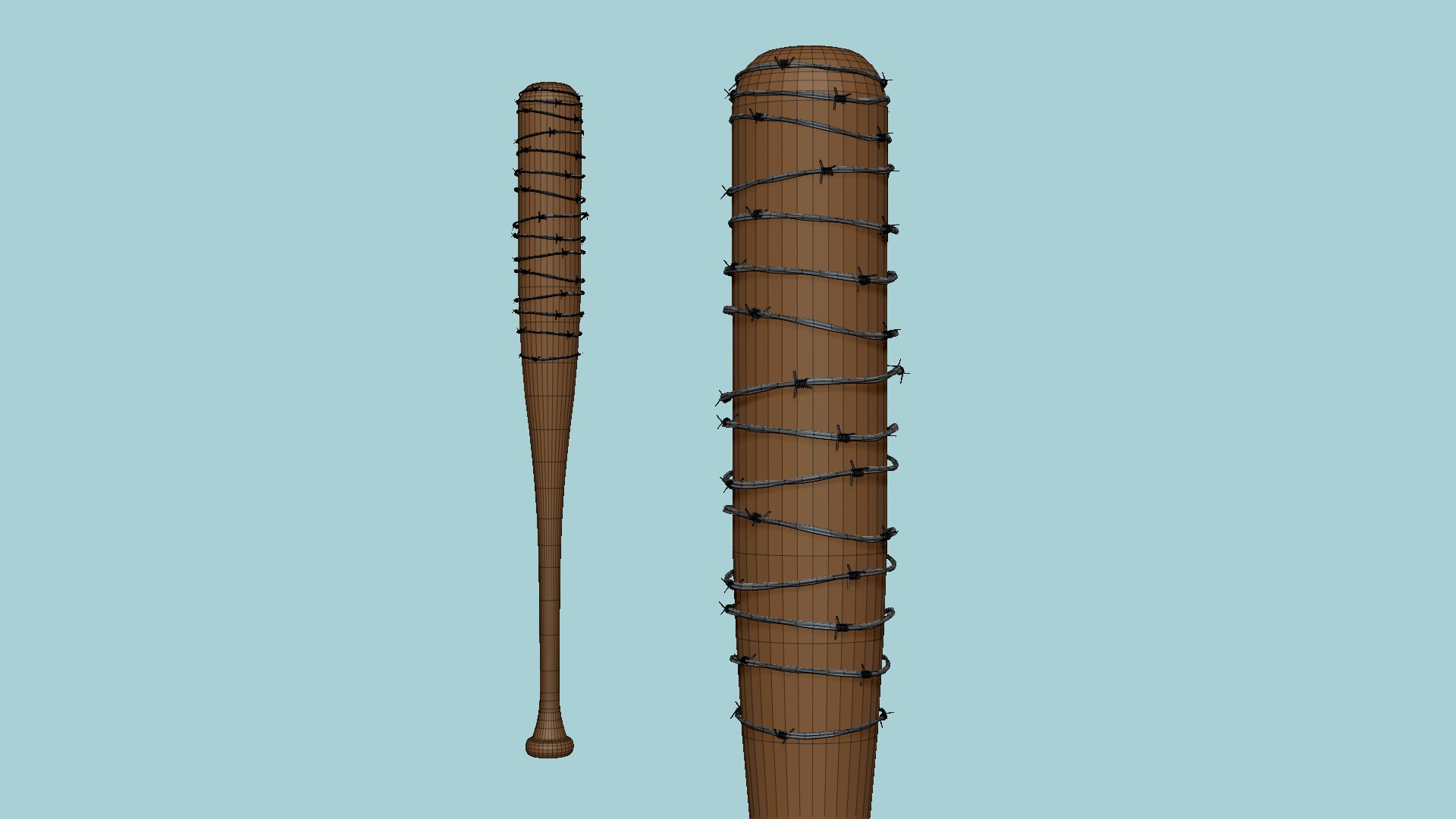 Baseball Bat Weapon 07 Flat Color - Lucille - Character Weaponry 3D ...