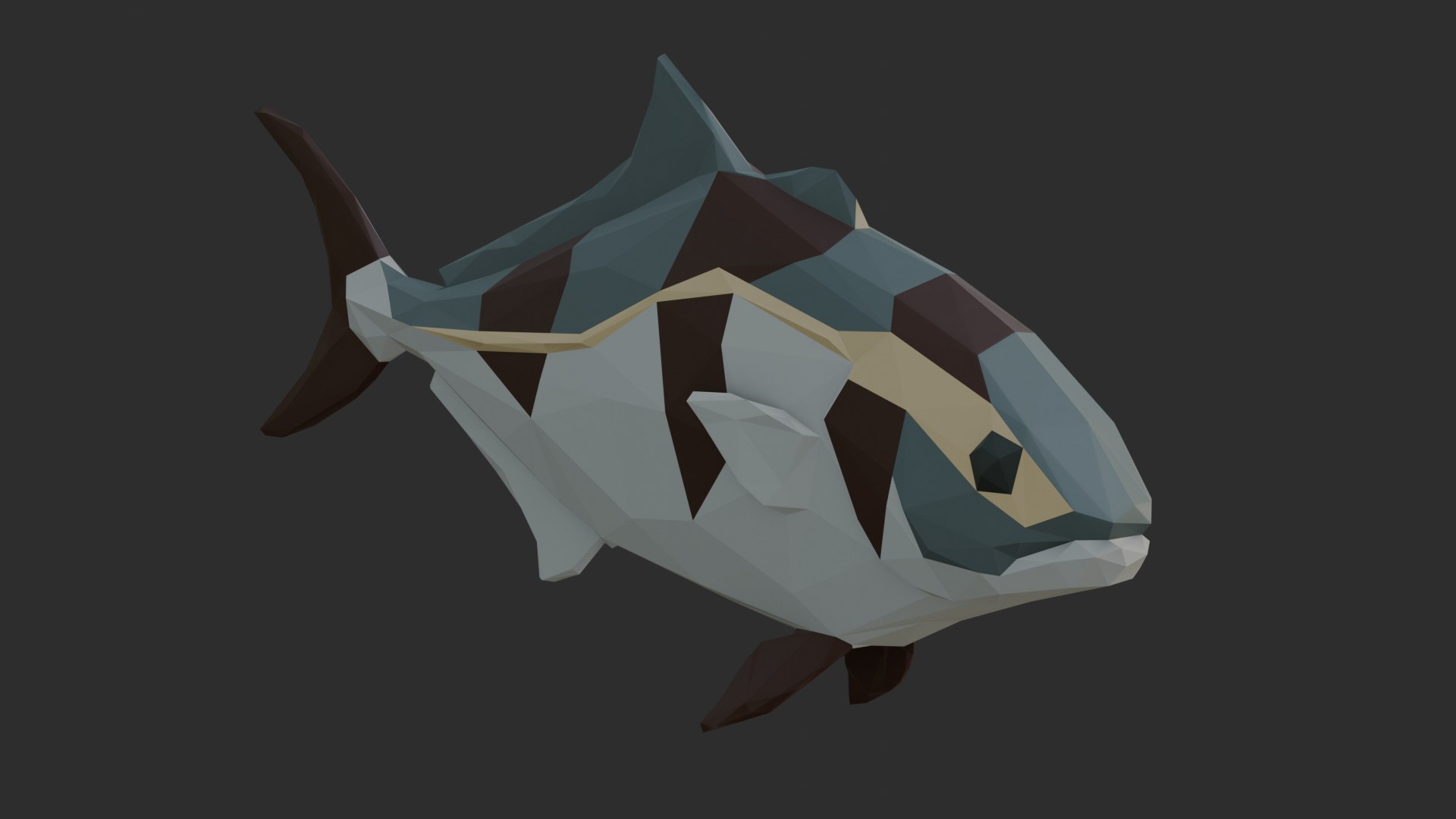 3D Model LowPoly Banded Rudderfish Rigged Animated - TurboSquid 2386859