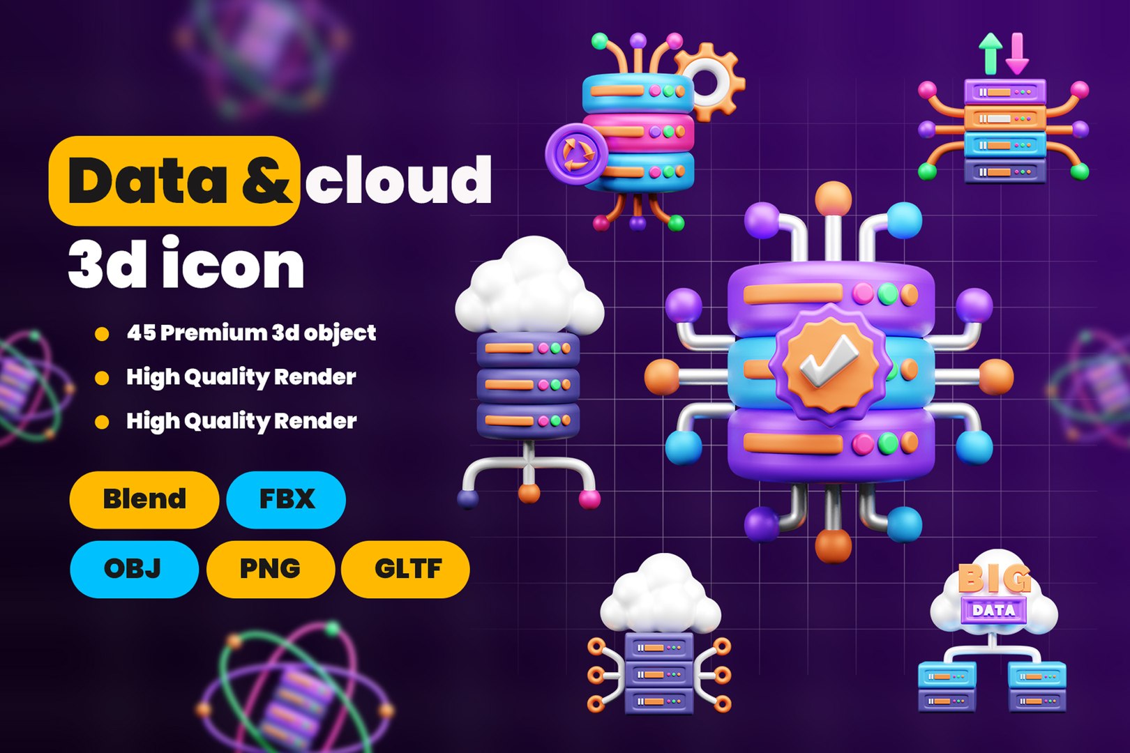 Data And Cloud Server 3d Illustration Icon Pack 3D Model - TurboSquid ...