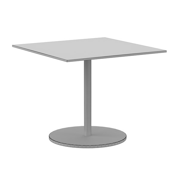 3D Inox square dining table model - TurboSquid 1985021