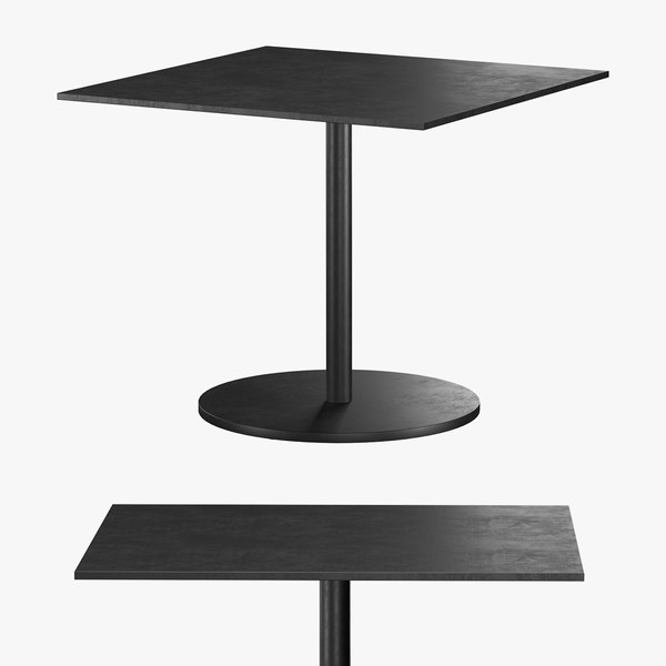 3D Inox square dining table model - TurboSquid 1985021