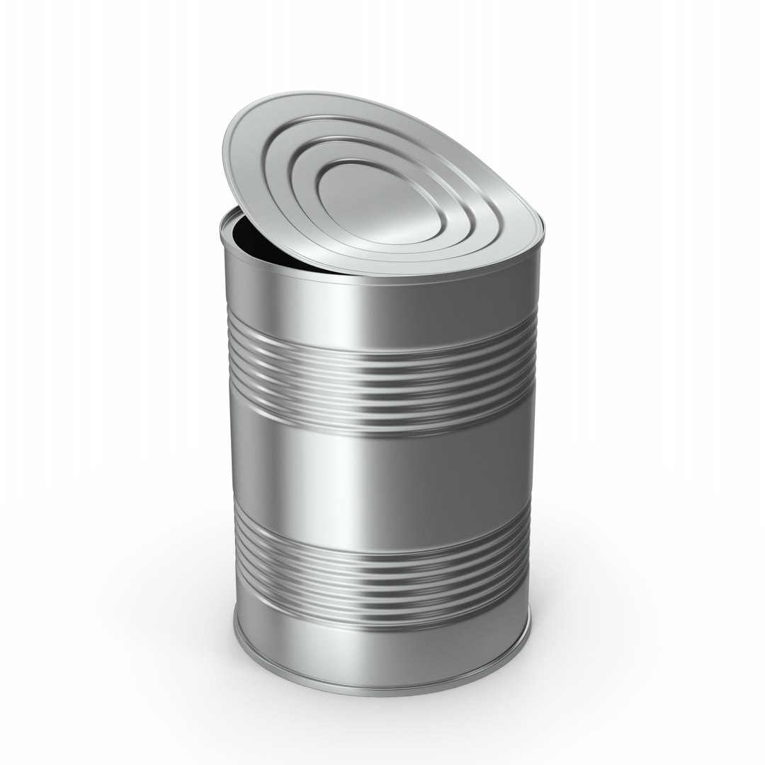 3D Open Steel Tin Can Model - TurboSquid 2215351