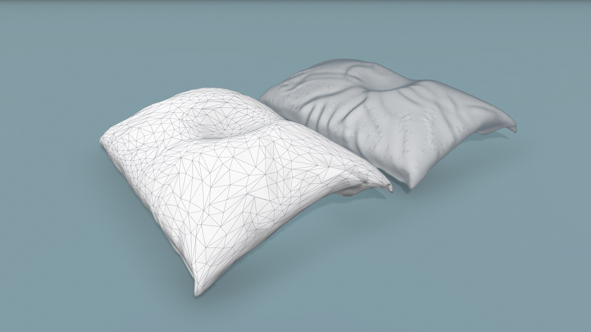 Crumpled pillow with head mark 3D - TurboSquid 2084036