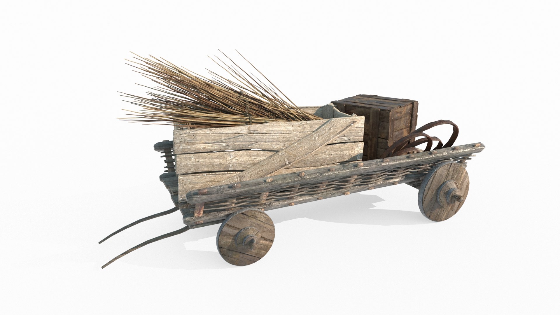 3D In Ancient Times A Cart Of Miscellaneous Items Model - TurboSquid ...