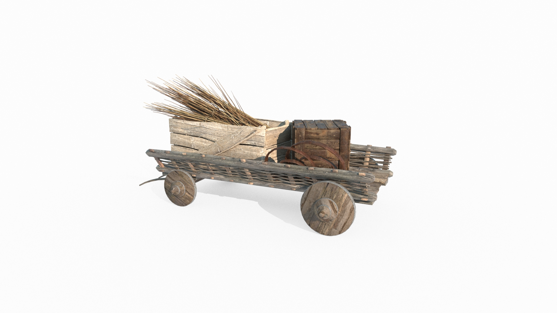 3D In Ancient Times A Cart Of Miscellaneous Items Model - TurboSquid ...