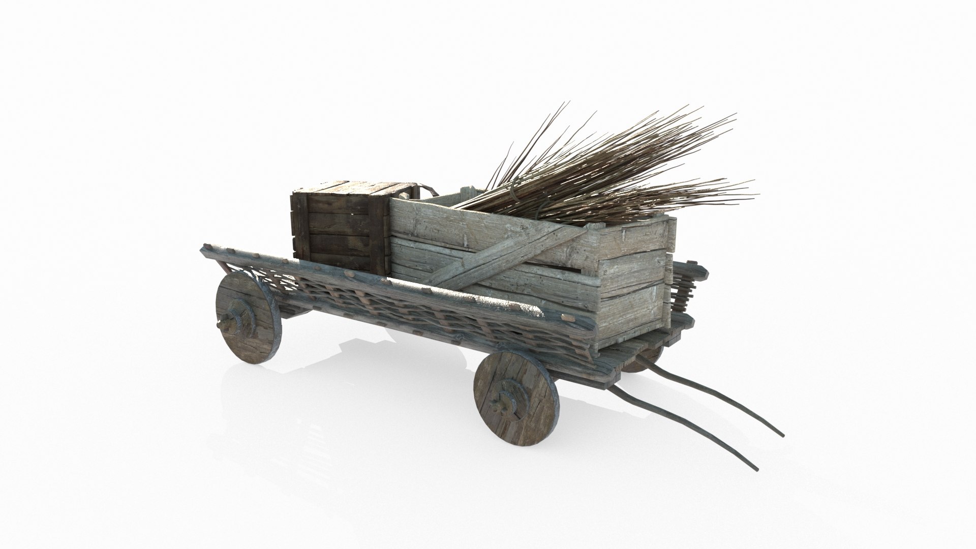 3D In Ancient Times A Cart Of Miscellaneous Items Model - TurboSquid ...
