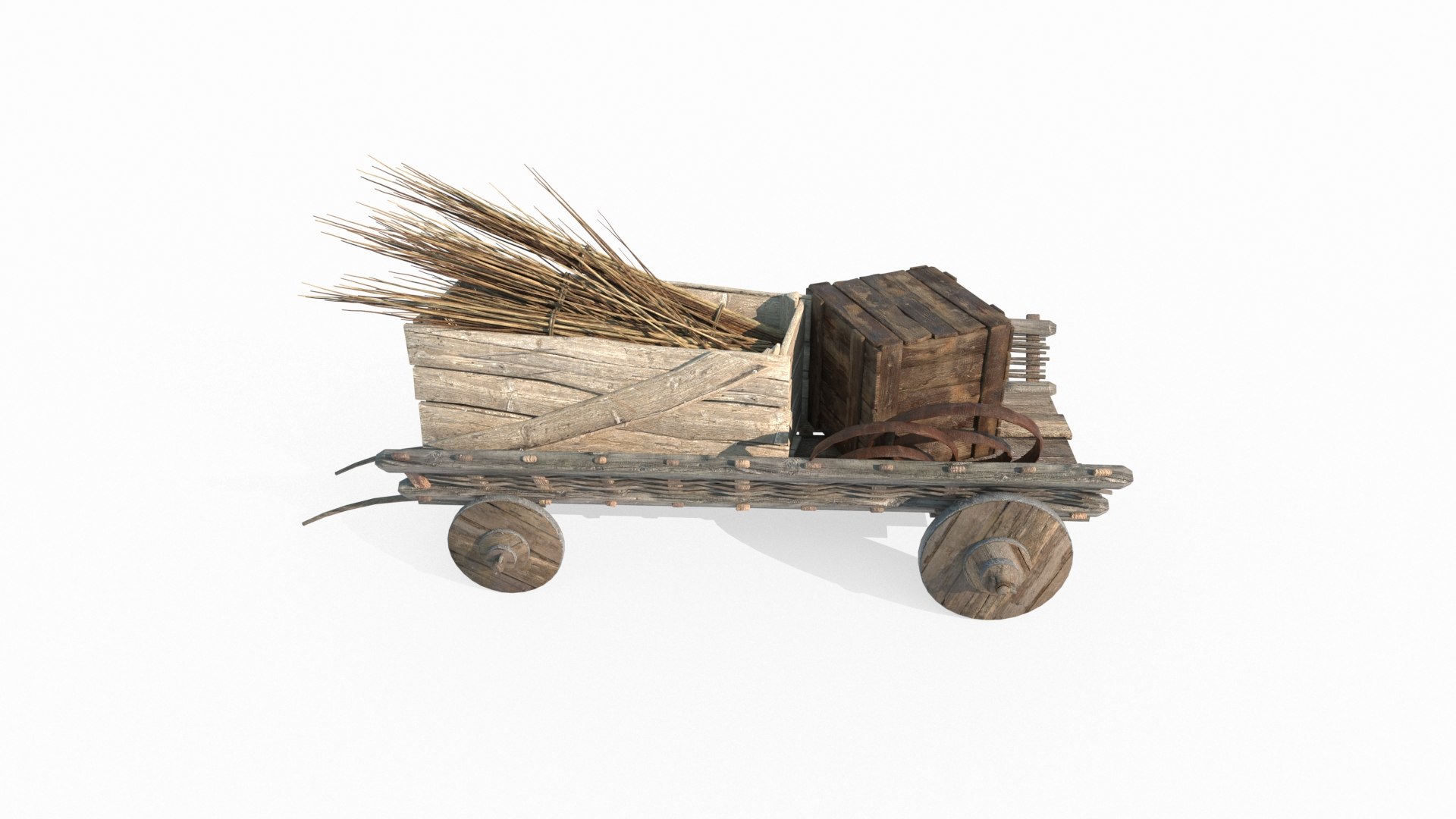 3D In Ancient Times A Cart Of Miscellaneous Items Model - TurboSquid ...