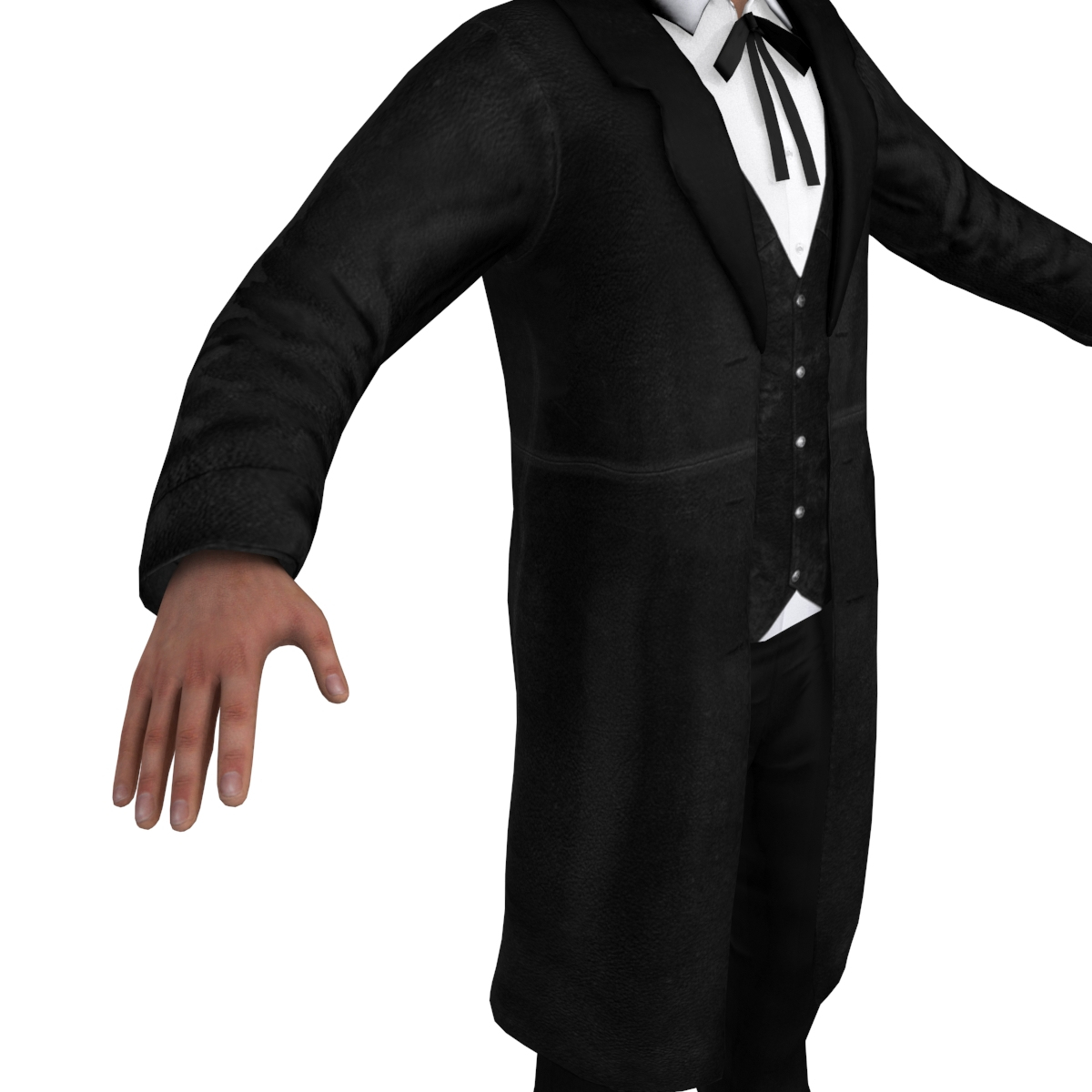 3d model of rigged wild west undertaker