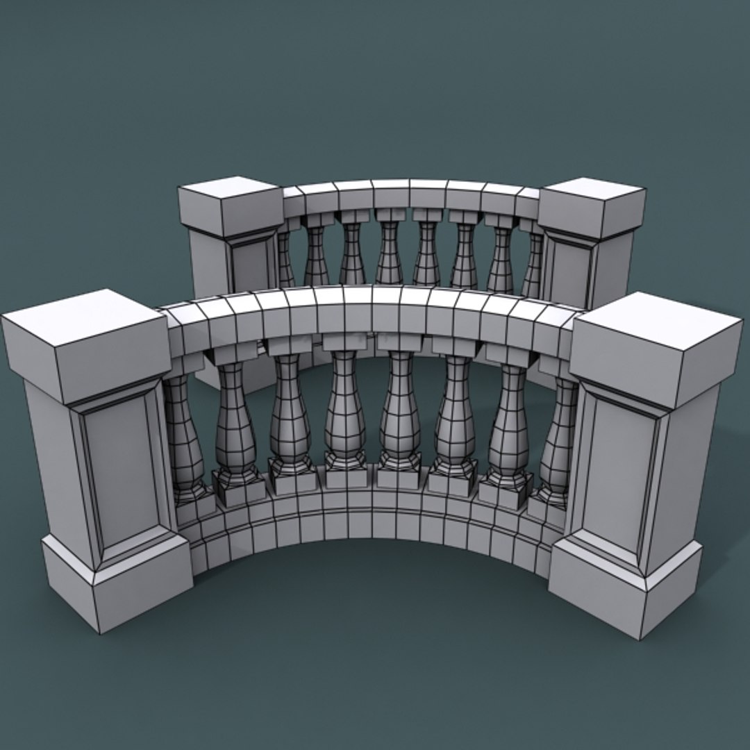 Curve Balustrade Bend 3ds