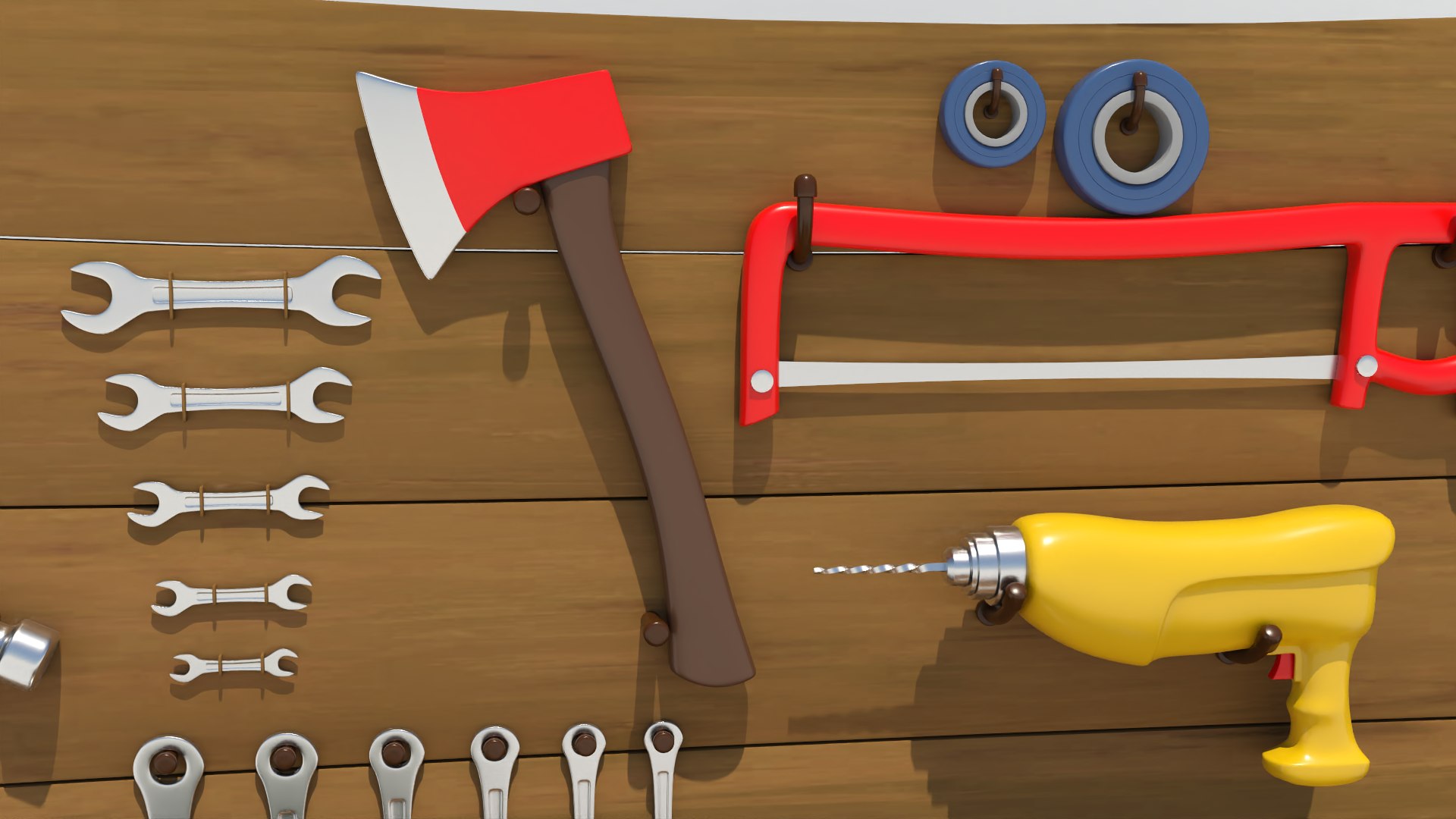 Cartoon Hand Tool Set 3D model - TurboSquid 1777927
