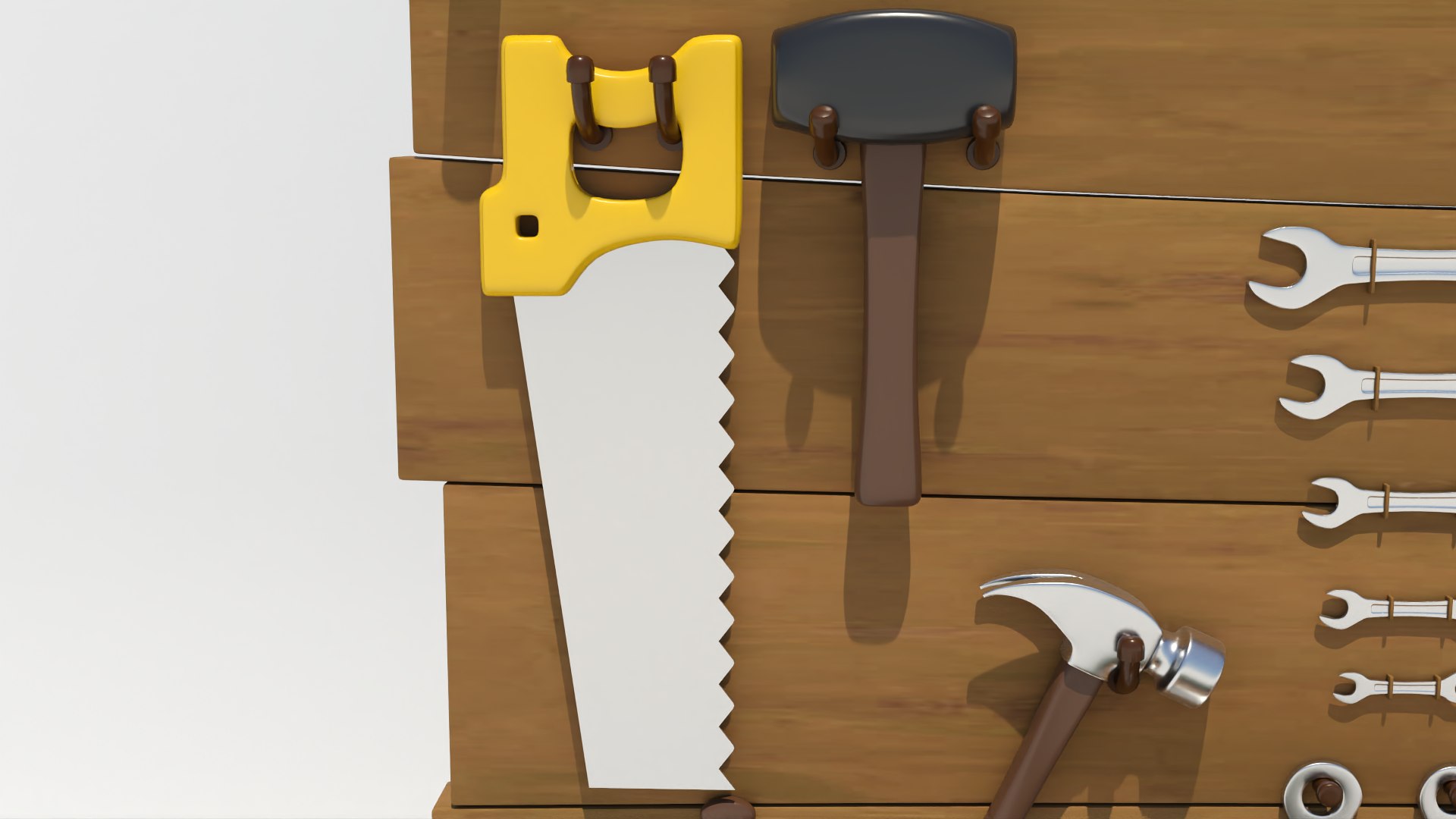 Cartoon Hand Tool Set 3D model - TurboSquid 1777927