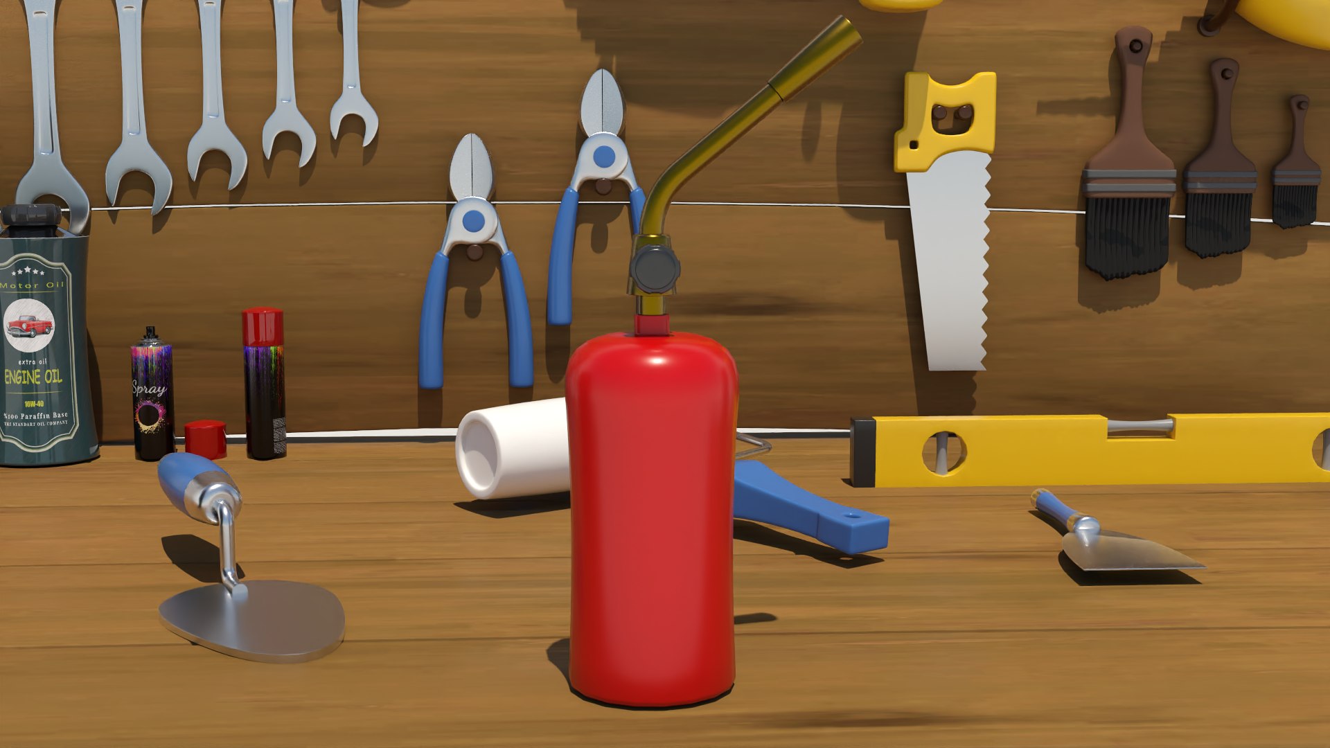 Cartoon Hand Tool Set 3D model - TurboSquid 1777927