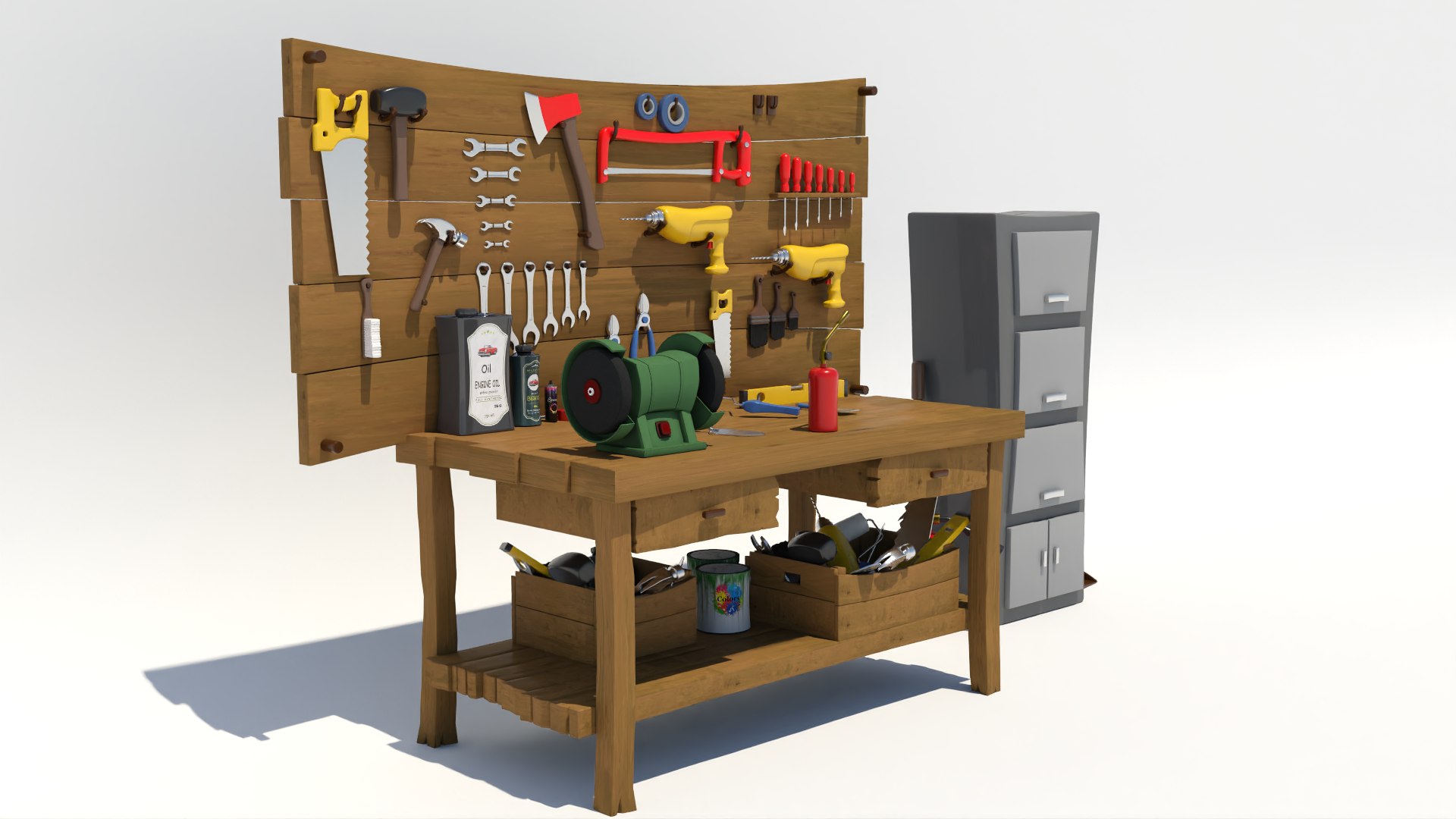 Cartoon Hand Tool Set 3D model - TurboSquid 1777927