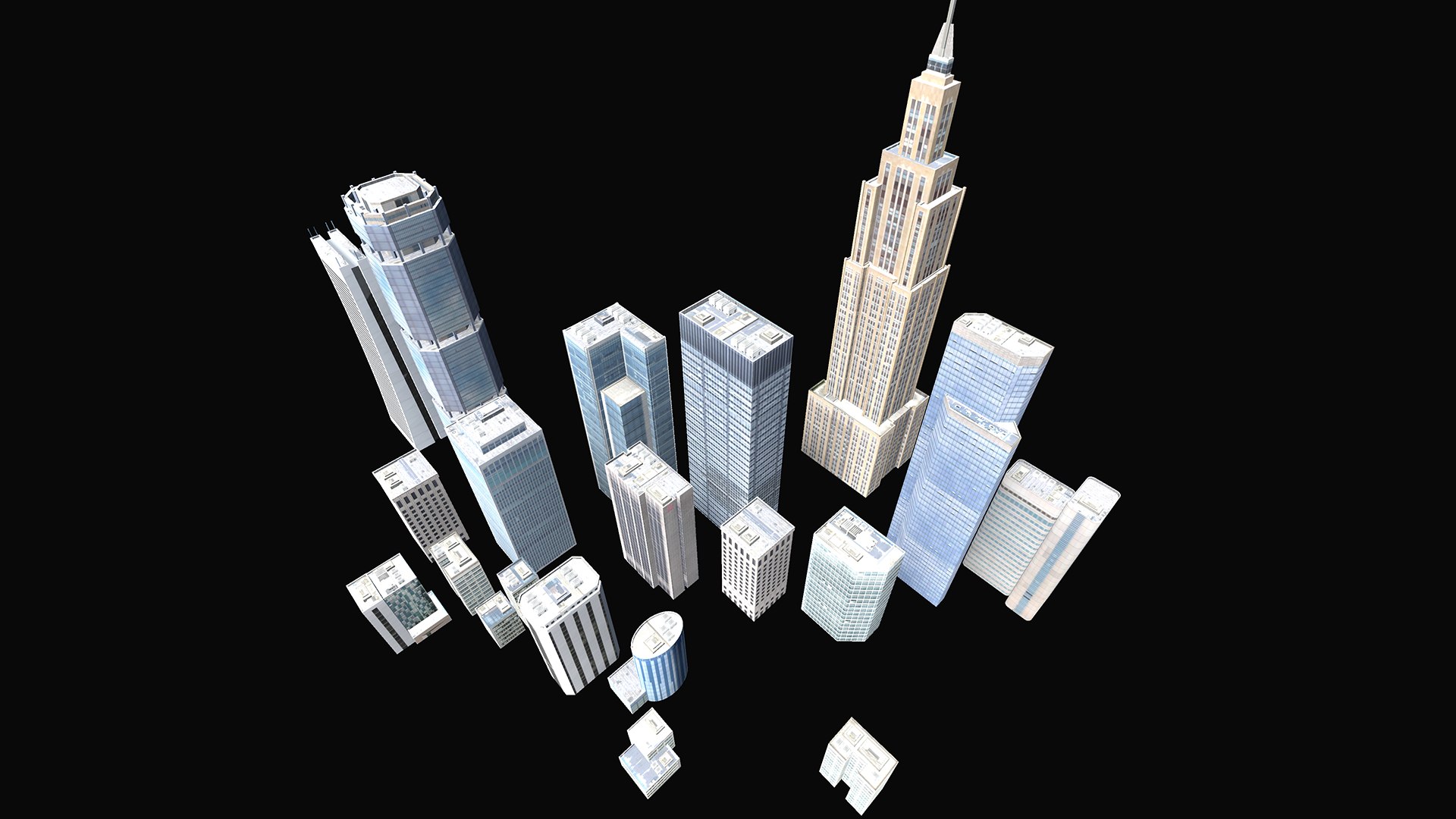 3D Model Buildings Pack Low Poly Model With Texture - TurboSquid 2313675