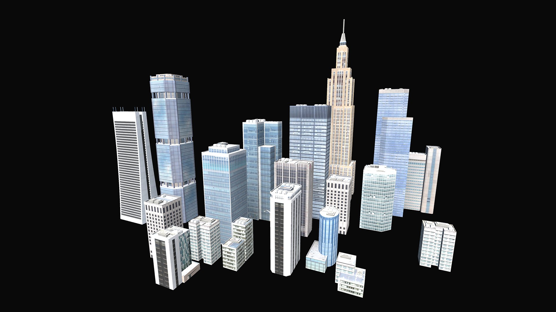 3D Model Buildings Pack Low Poly Model With Texture - TurboSquid 2313675