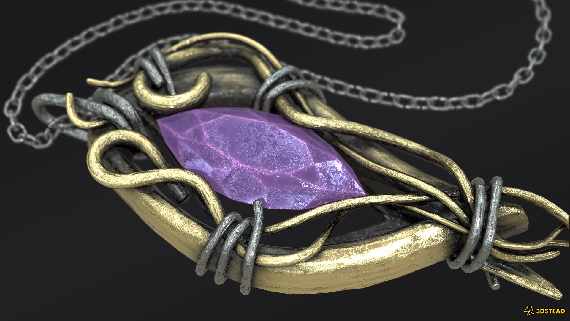 3D Pendant With Stone PBR 3D Model Model - TurboSquid 2325403