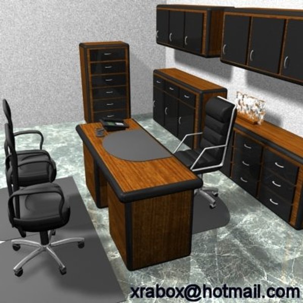 3d office desk furniture model