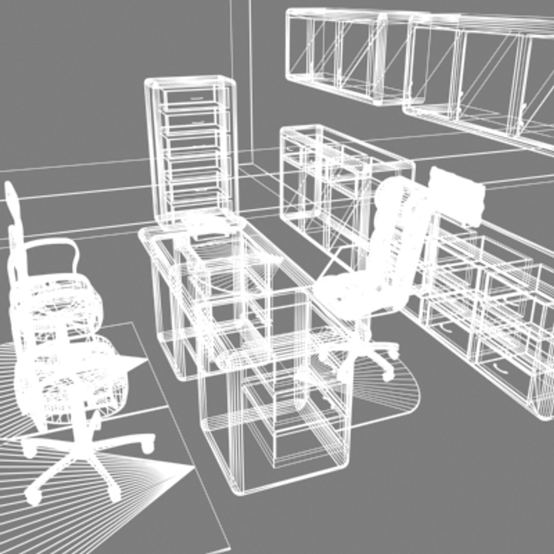 3d Office Desk Furniture Model