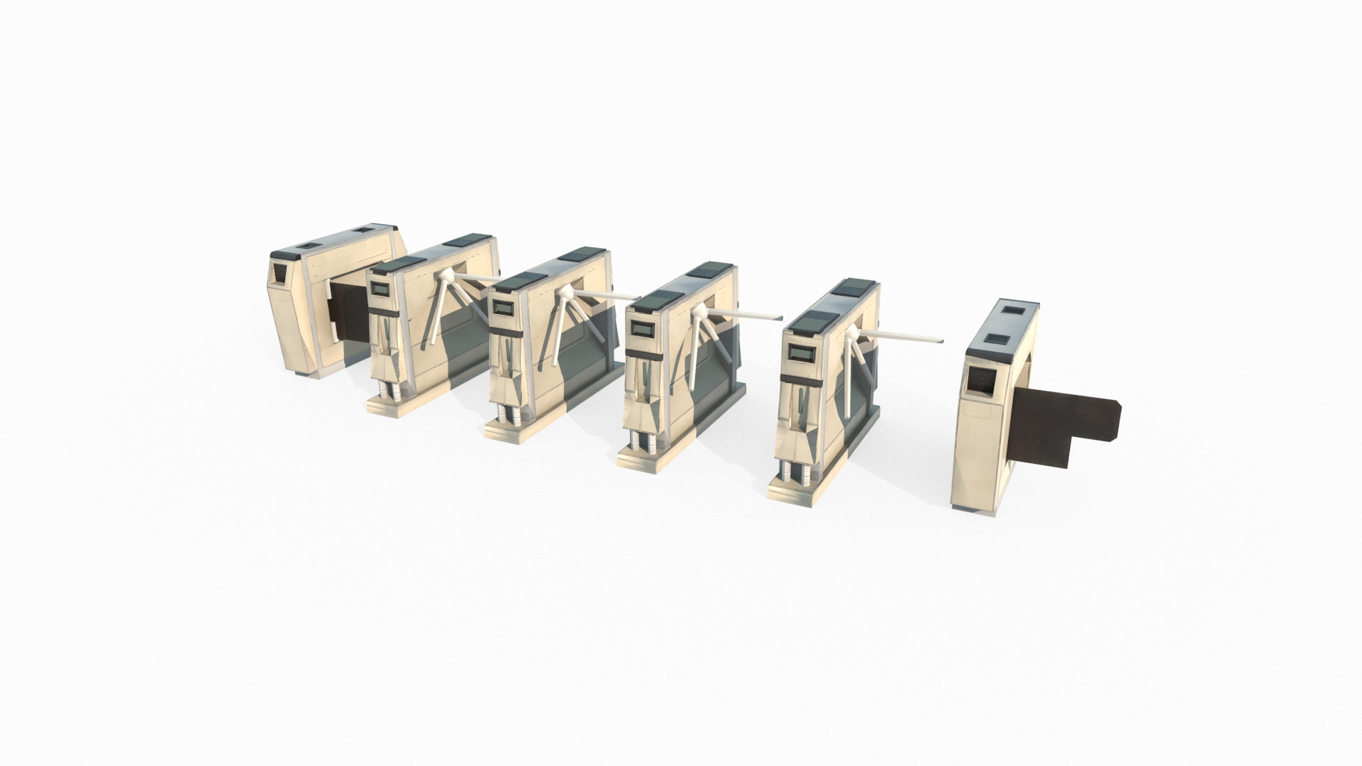 3D Subway Entrance Ticket Checkpoint - TurboSquid 2322985