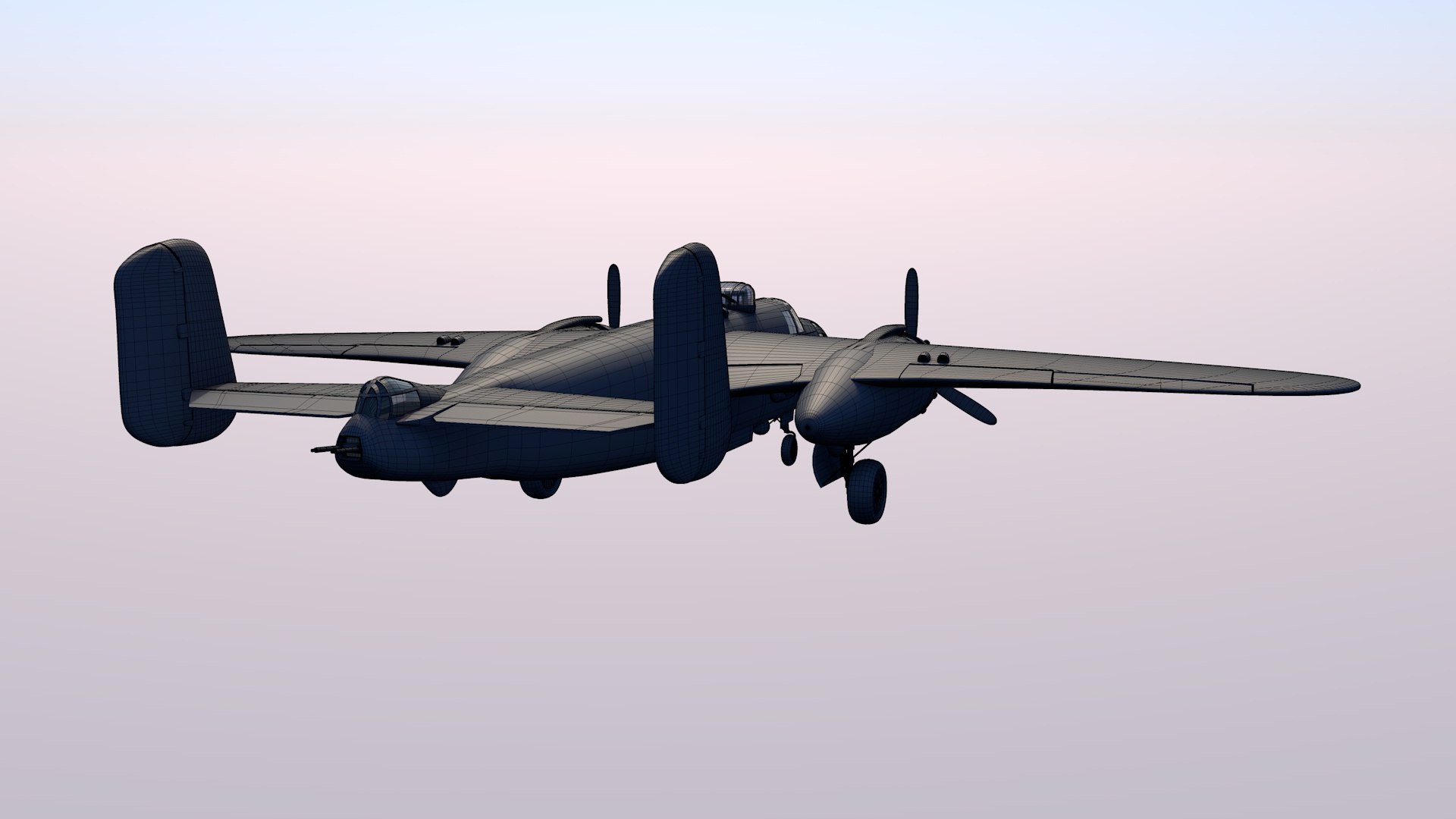B-25 Bomber 3d Model