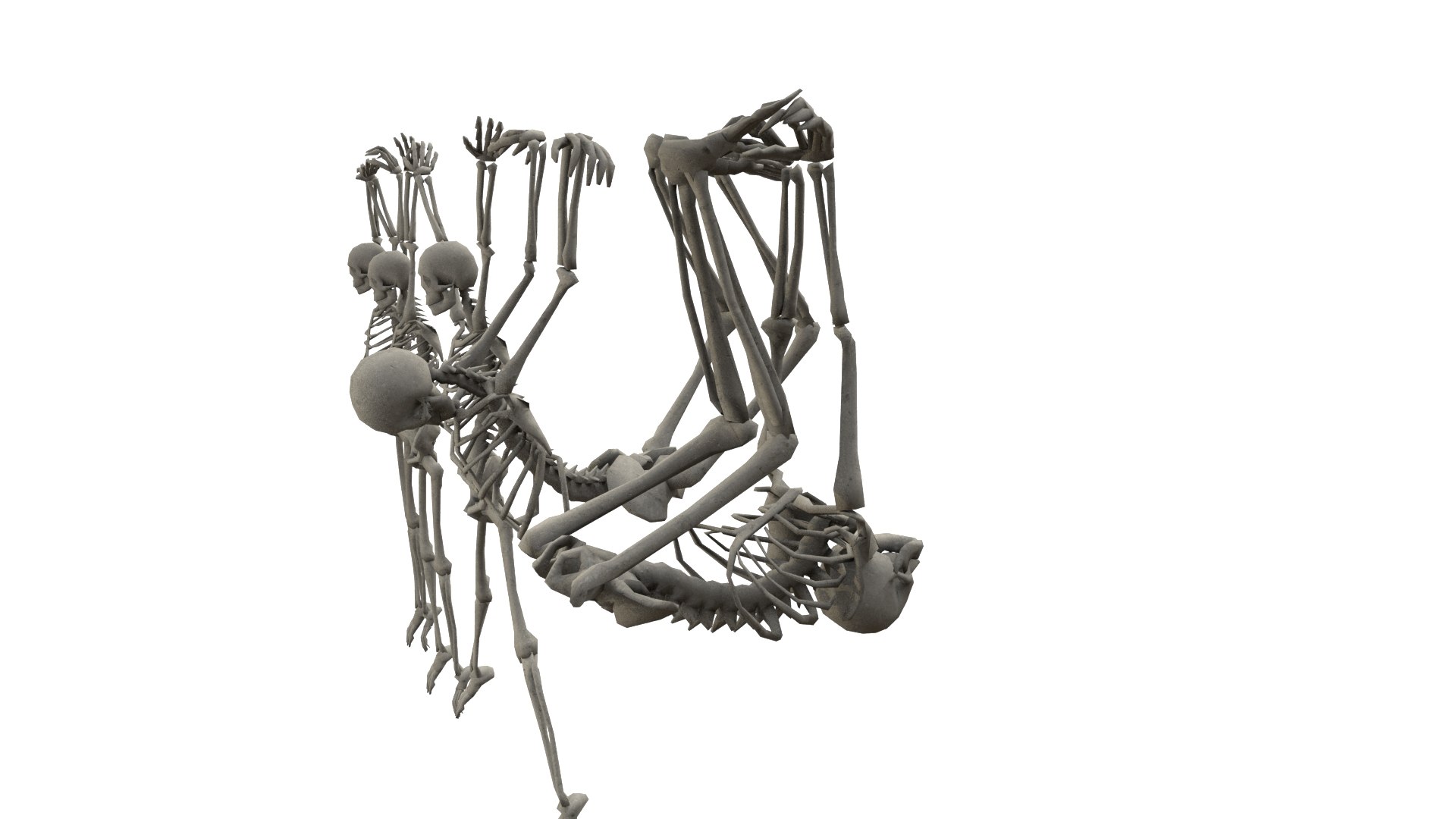 3D Hanging Poses Low-poly Skeletons Model - TurboSquid 1353375